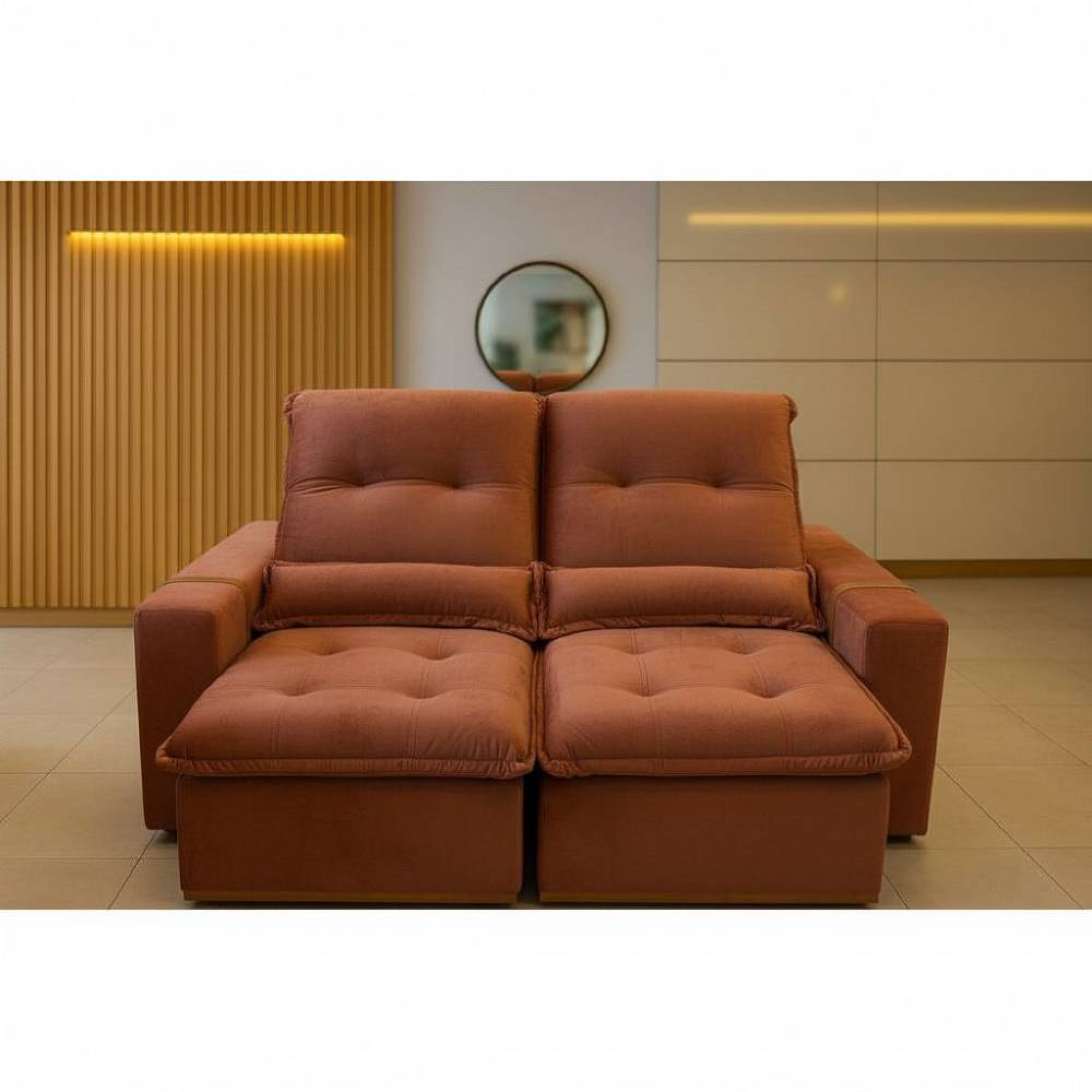 Sofá Nike Confort Retrátil Reclinável 1,80 m - Terracota