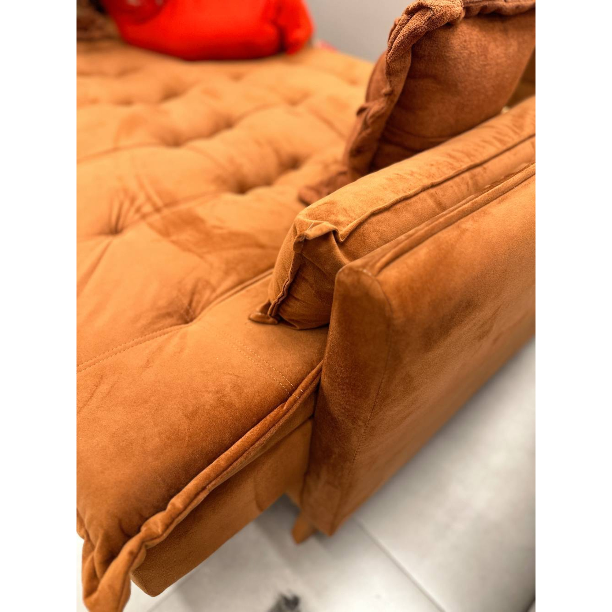 Sofá Cama Sofia Reclinável 2m - Terracota