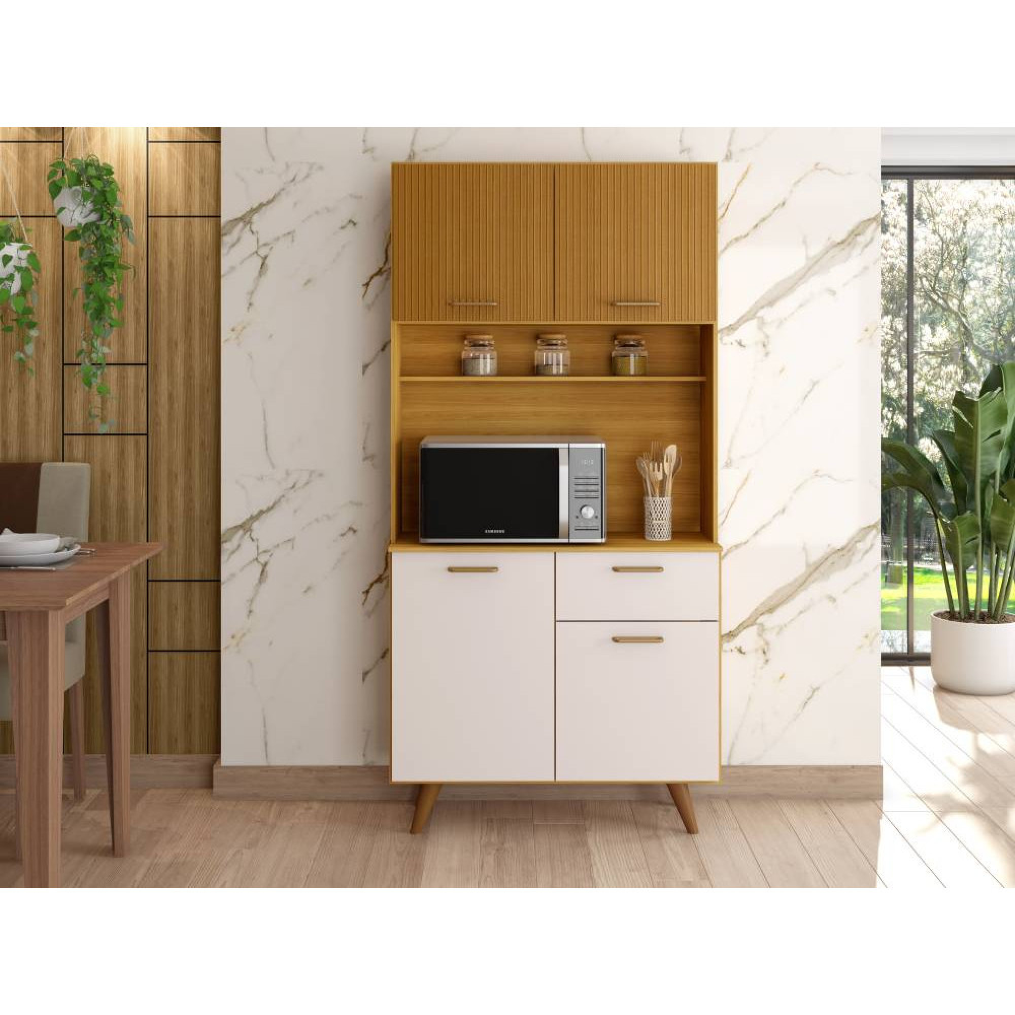 Kit Cozinha Compacta Izis- Freijo/Off White