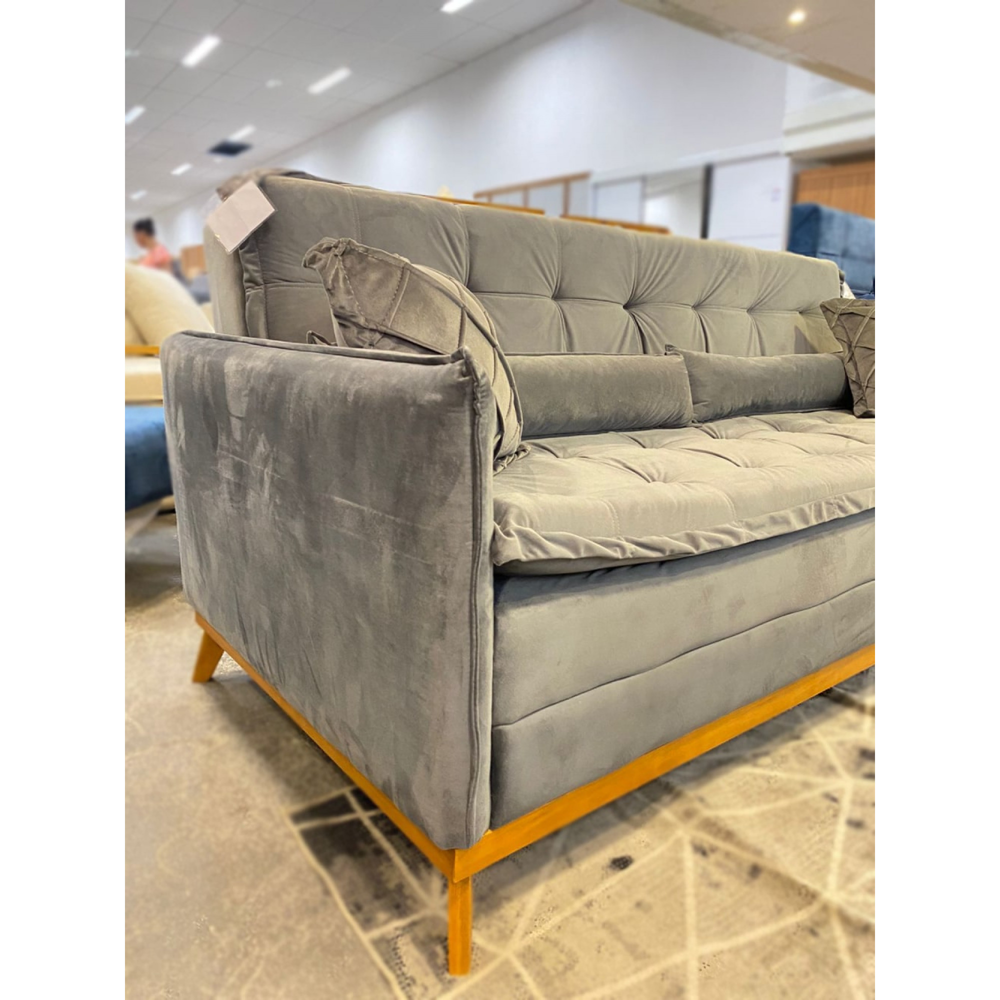 Sofá Cama Sofia Reclinável 2m - Cinza