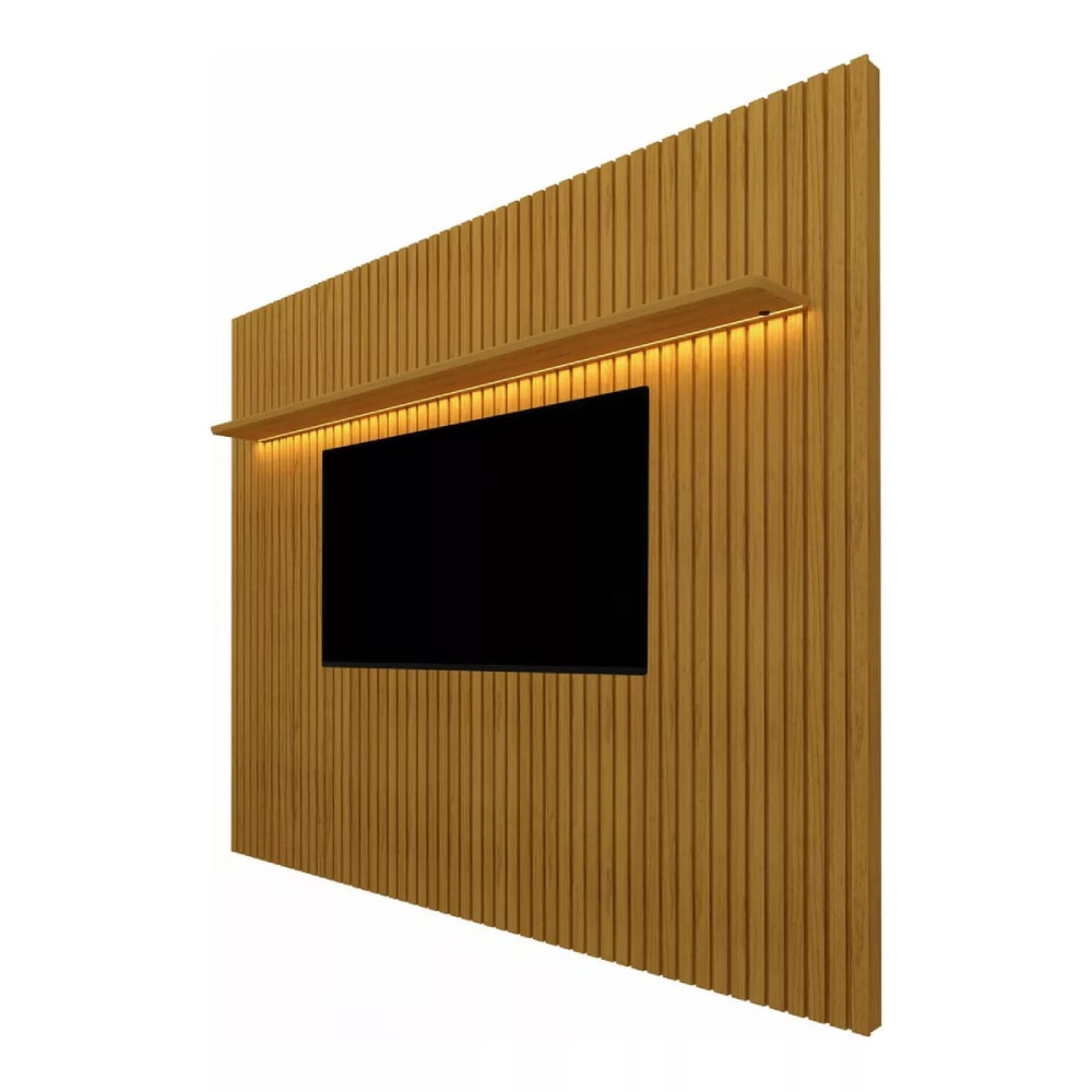 Painel Nobre Ripado 230 cm para Tvs Até 75" com Led - Naturale