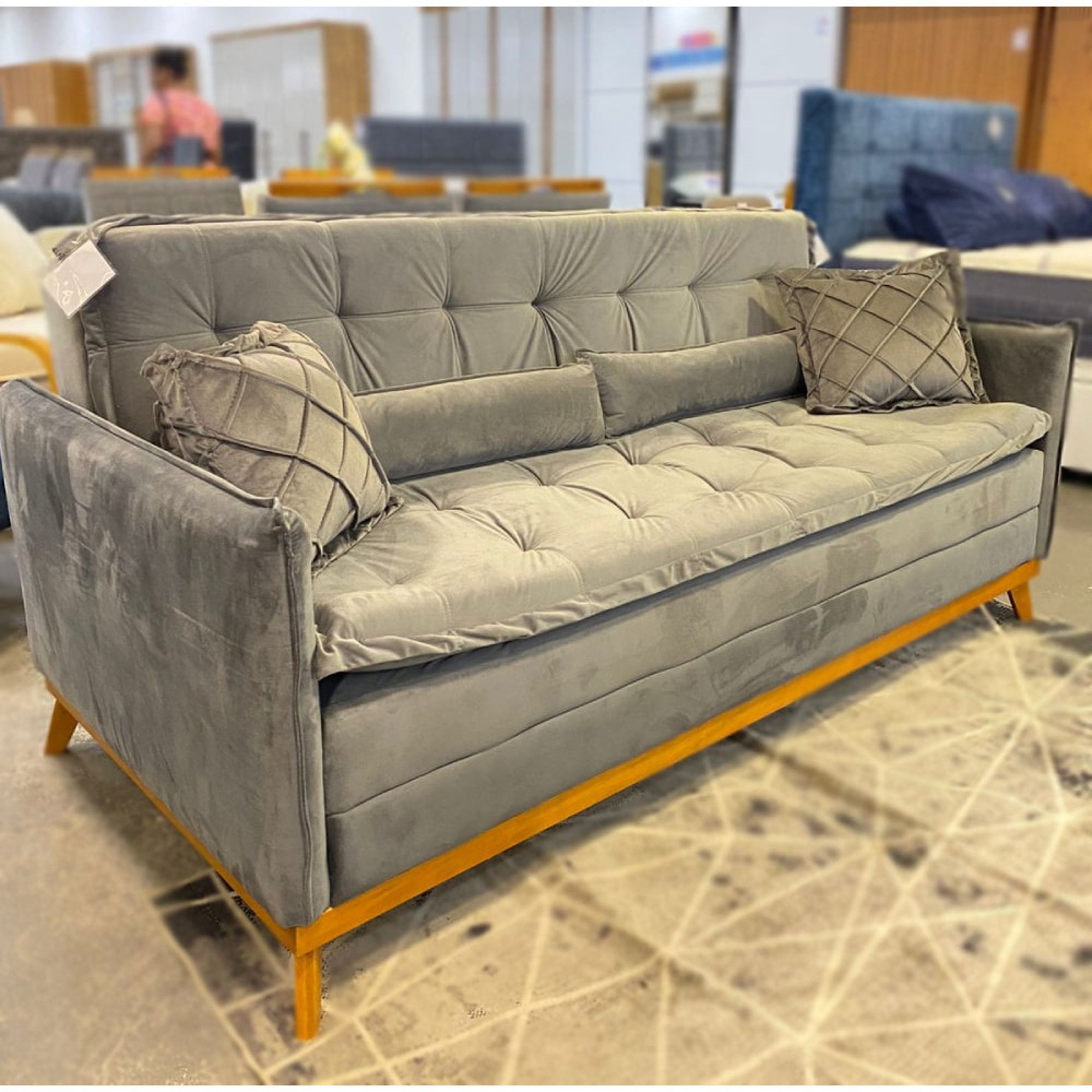 Sofá Cama Sofia Reclinável 2m - Cinza